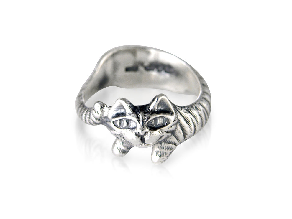 Classic Silver Cat Ring – Nick Hubbard Jewellery